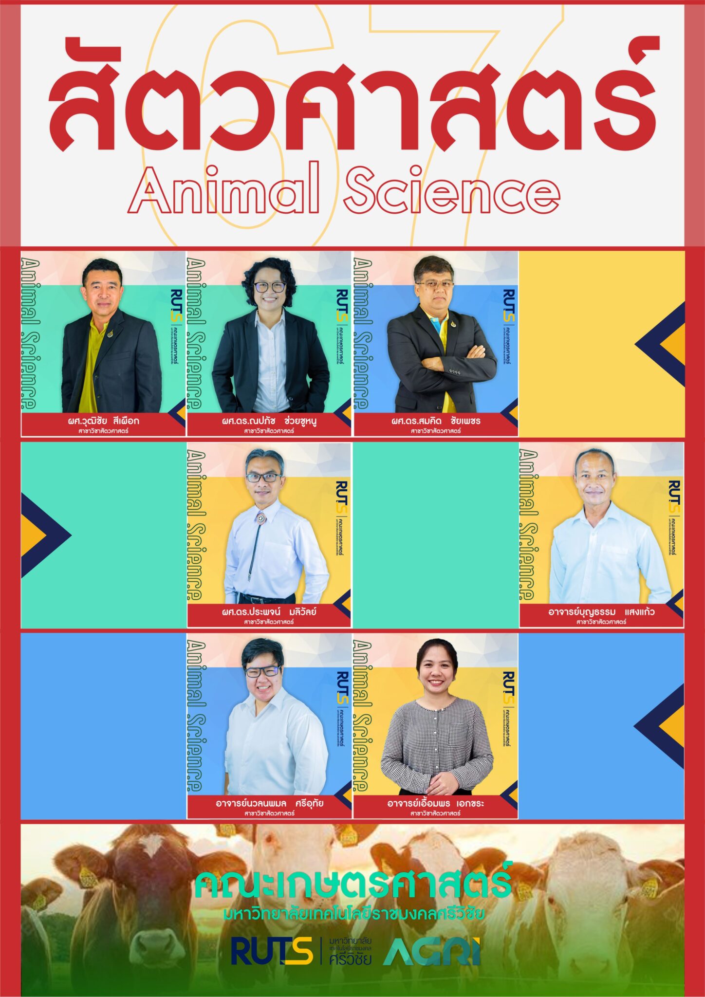 บุคลากรสายวิชาการ - คณะเกษตรศาสตร์ มหาวิทยาลัยเทคโนโลยีราชมงคลศรีวิชัย